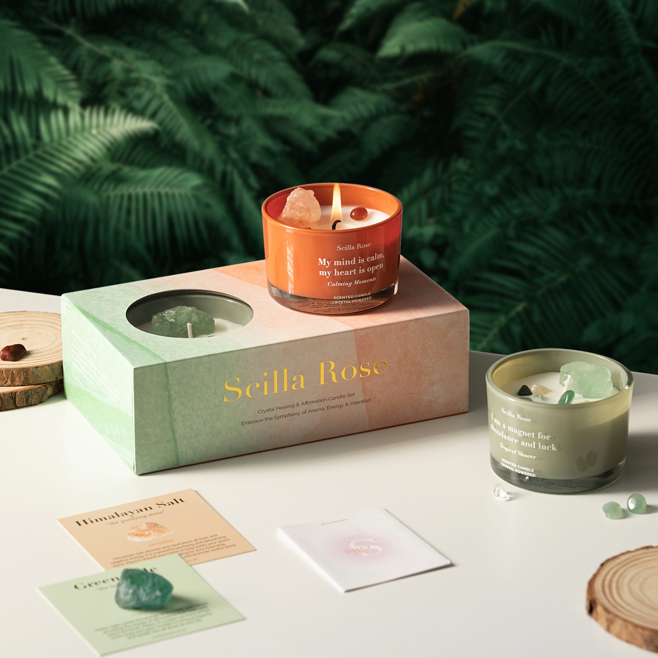 Crystal Healing & Affirmation Aromatherapy Candle Set - Calming Moment ...