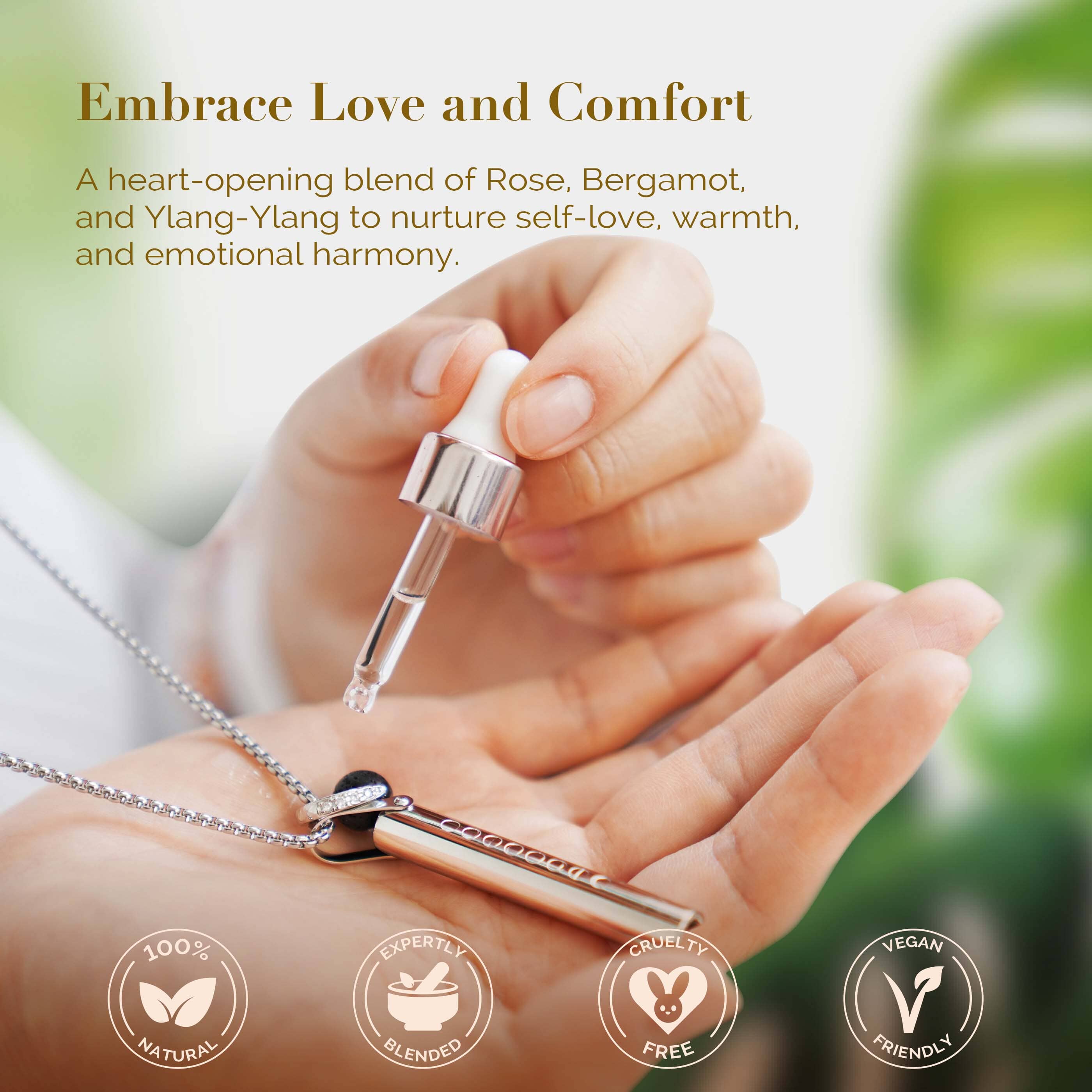 Loving Embrace Breathing Necklace – Rose Gold Moon Phase Pendant with ...