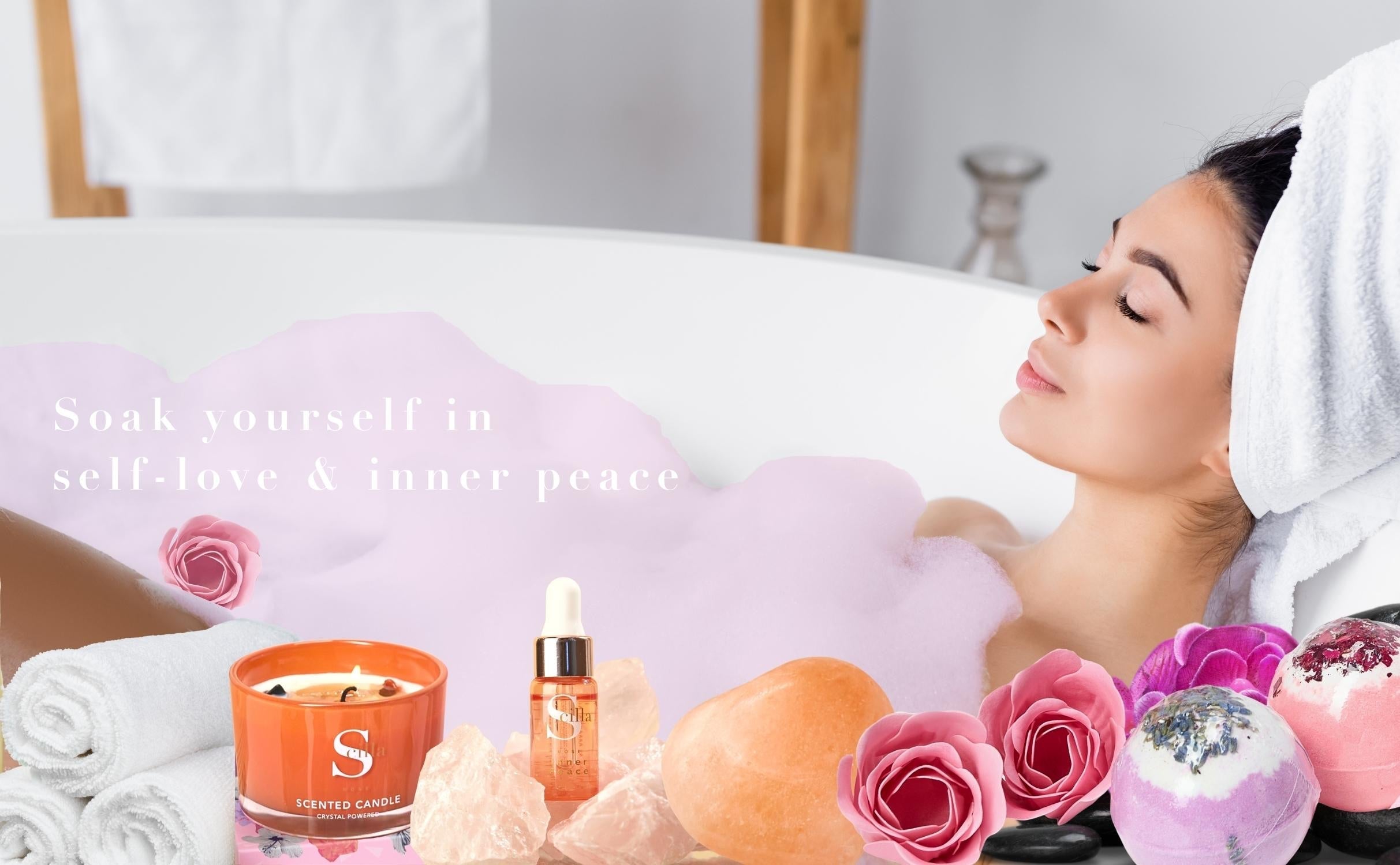 Luxury spa gift set with candle, bath bombs, hair towel, and LED light ...